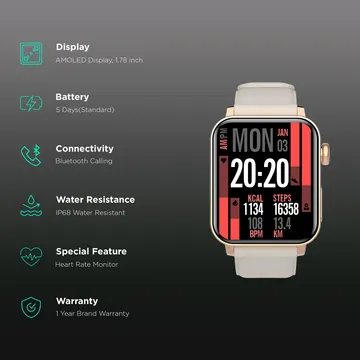 Compare Connect to Store Croma Velocity AM Smartwatch with Bluetooth ...